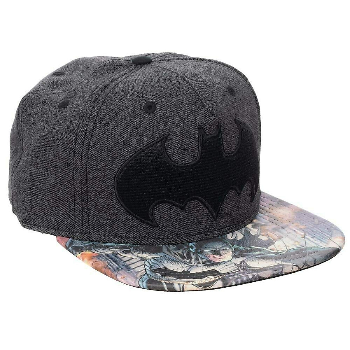 Batman Embriodered Logo Sublimated Bill Snapback Black