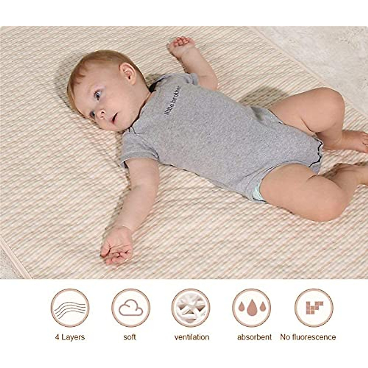 Waterproof Bed Pad Washable and Reusable Underpads 4 Layer Incontinence Mattress Protector 100% Cotton Surface for Children Adults and Pets by Yoofoss