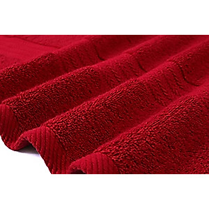 AKTI Premium Cotton Bath Sheets Towels for Adults, 35x70 Inches, Pack of 2, Super Soft, Extra Absorbent, Hotel & Spa Quality Bath Towels Extra Large, 580 GSM - Red Towels for Bathroom