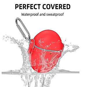 SKPY Case for Google Pixel Buds Pro with Snap Switch Security Clip, Protective Silicone Blue Pixel Buds Pro Case with Keychain for Men Women