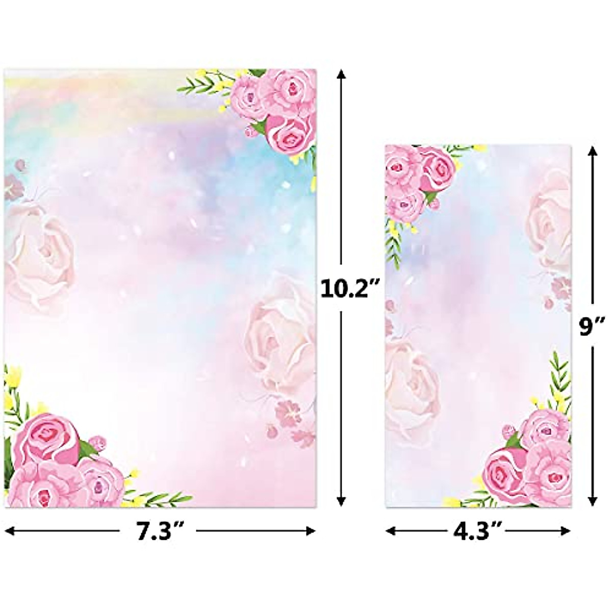 Stationary Set Japanese Stationery Paper and Envelopes Stationary Supplies Watercolor Floral 48