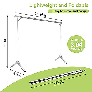 MRCTVG 58in Lightweight Clothes Drying Rack, Foldable Garment Racks for Small Space Hanging Clothes, Premium Stainless Steel Laundry Rack for Air Drying Clothing（Silver）