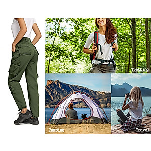 Raroauf Work Cargo Pants Womens Cotton Casual Military Combat Tactical Pants,Rip-Stop Outdoor Hiking Trousers Grey US 14