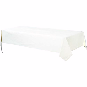 Amscam Rectangular Party-tablecovers, 54" x 108", White