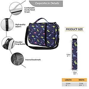 DMOYALA Dinosaur Bible Case for Women Cute Bible Bags with Zipper Bible Journaling Supplies Bible Accessories Makeup Bag Womens Purses and Handbags Bible Case Wrist Key Chain 2 Pcs Set