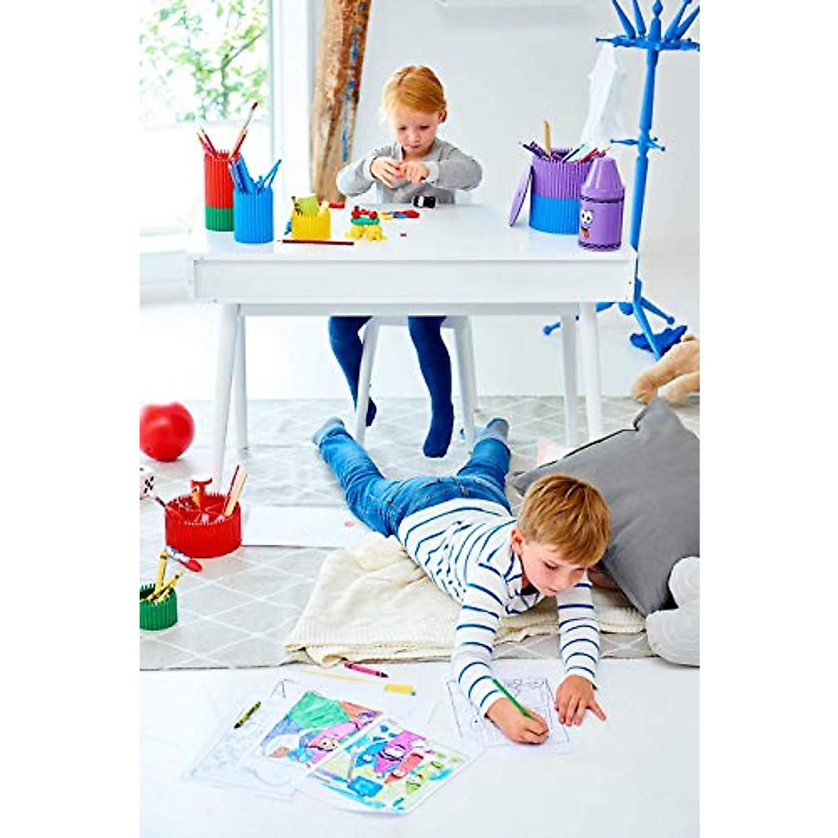 Room Copenhagen 20010214 Crayola Round Storage Box, Razzmatazz, us:one Size