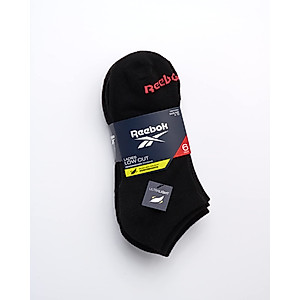 Reebok Women's Athletic Socks - Performance Low Cut Socks (6 Pack), Size 4-10, All Black