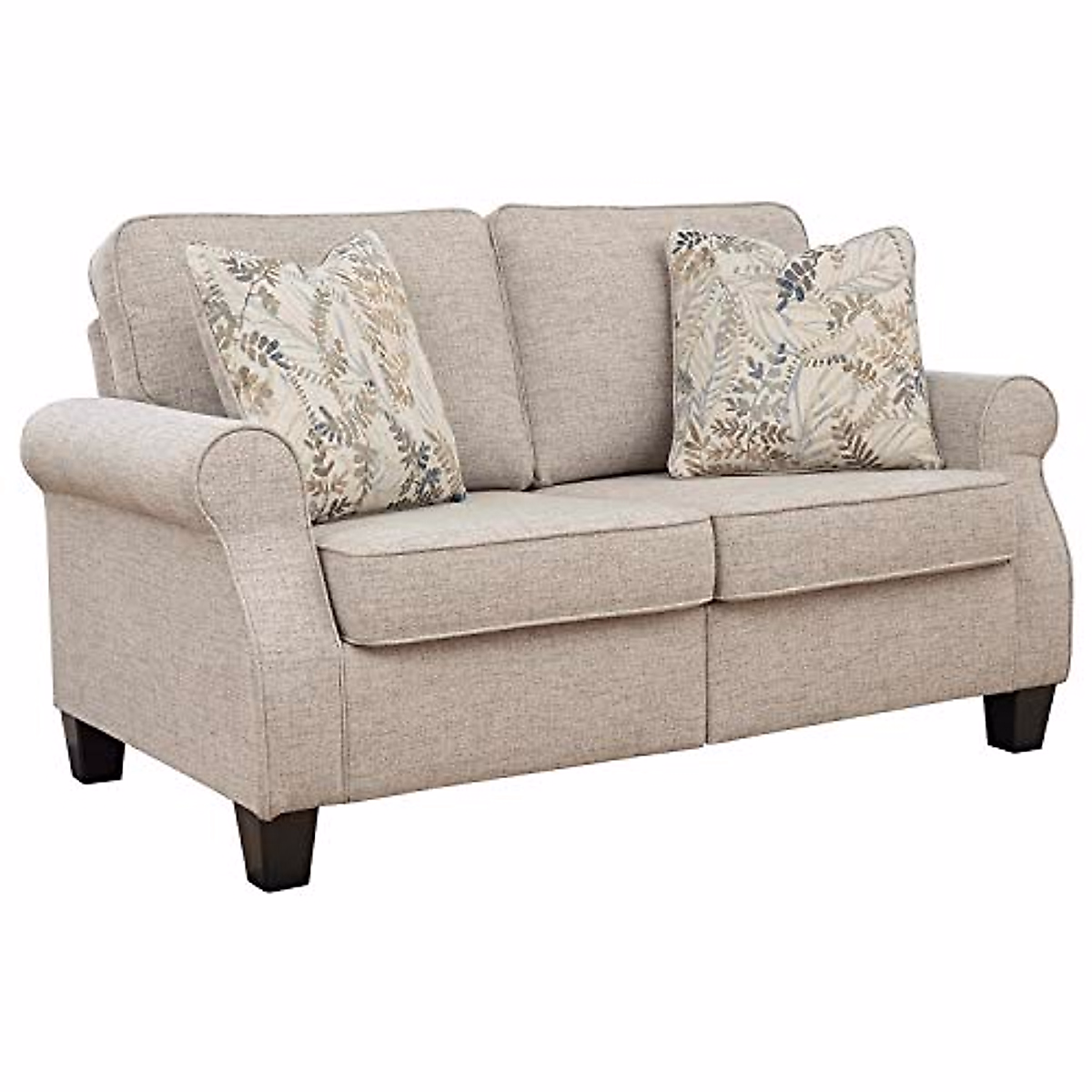 Signature Design by Ashley Alessio Modern Sofa and Loveseat with Throw Pillows, Beige