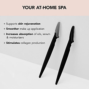 Kitsch Dermaplaning Tool - Face Razors for Women and Men, Eyebrow Trimmer & Face Shaver for Women, Facial Hair Removal for Women and Men, Dermaplane Razor for Women Face, 12 pc (Black)