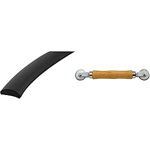 Prime-Line P 7843 Flat Screen Spline.315 inch, Black in Color & P 7505 Screen Rolling Tool – A Must Have Tool for Installing Window and Door Screens – Spline Roller with Wood Handle and Steel Wheels