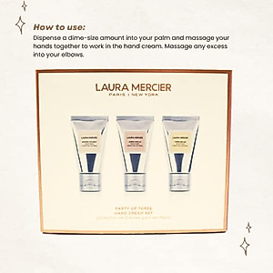 Laura Mercier 3-Pc. Party Of Three Hand Cream Travel Size Set:: Almond Coconut, Ambre Vanille, Crème Brûlée