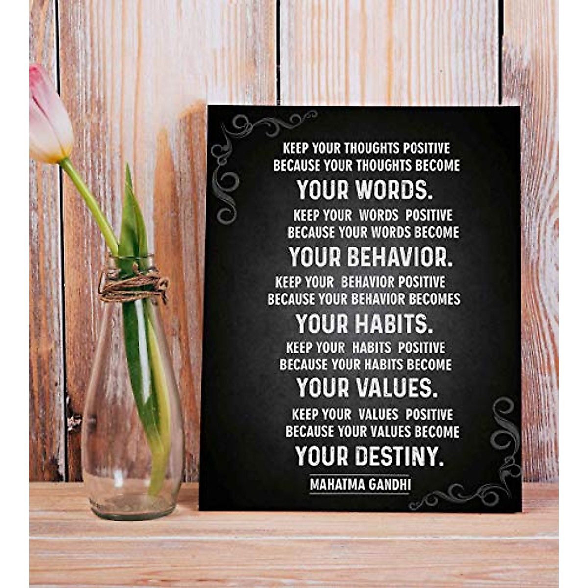 GANDHI Quotes Wall Art- "Your Destiny"- 8 x 10 Art Wall Print Art Ready to Frame. Modern Home Décor, Studio & Office Décor. Mahatma Gandhi Quotes Makes a Perfect Gift for Motivation, Zen & Inspiration