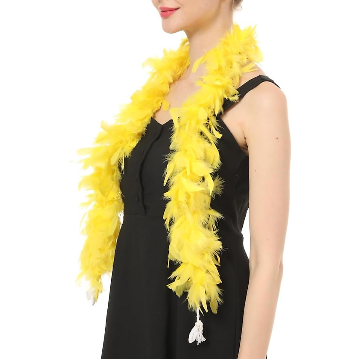 Over 10 Color 25 Gram, 4 Feet Long Chandelle Feather Boa,Kids Feather Boa, Great for Party, Wedding, Halloween Costume, Christmas Tree, Decoration (Yellow)
