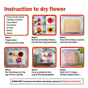 Fonday 6LBS(2.72Kg) Silica Gel Flower Drying Crystals Fine Crystals Small Beads<1mm Color Indicating Reusable