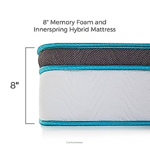 LINENSPA 8 Inch Memory Foam and Innerspring Hybrid Mattress – Full Mattress – Bed in a Box – Medium Firm Mattress