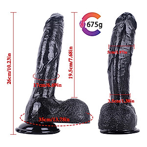 Dildo Realistic Huge Silicone Dildo with Powerful Suction Cup for Hands-Free Play, Realistic Penis for G-Spot Stimulation Dildo Anal Sex Toy