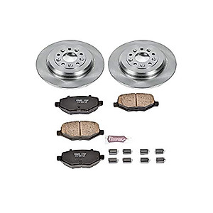 Power Stop KOE4744 Rear Autospecialty Replacement Brake Pads and Brake Rotors Kit For Ford Edge Explorer Flex Taurus Taurus SHO MKS MKX [Application Specific]