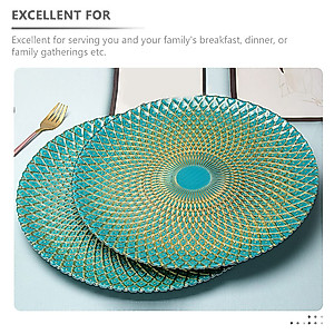 Operitacx Round Tray Crystal Glass Fruit Plate Clear Glass Snack Serving Tray Dried Fruit Salad Dessert Plate Candy Snack Bowl Art Glass Plate for Home KTV Cupcake Toppers