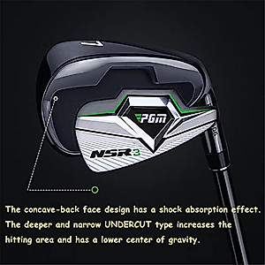 Golf Club Iron Men NSR3#7 Irons Right Handed Professional Practice Pole Stainless Steel Head Mens 37'' Golf Club Putter Golf Driver (Black,Steel Rod)