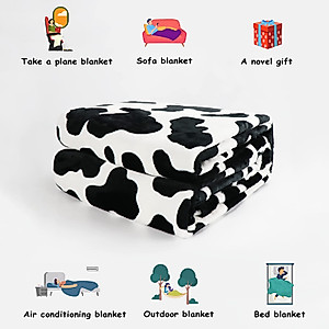 Double Sided Cow Print Blanket Silky Soft Micro Fleece Cow Blanket Baby Seat Couch Sofa Cow Print Blankets and Throws for Unisex Baby Boys Girls Toddler Infant Newborn Cow Print 40x50 in
