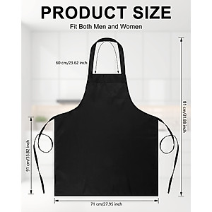 36 Pack Bulk Plain Aprons for Man Woman Adult Unisex Apron Machine Washable Adjustable Bib Aprons(Black)