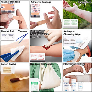 216 Pcs, Professional Survival Gear Equipment Tools First Aid Supplies kit for SOS Emergency Hiking Hunting Disaster Camping Adventures (Black)