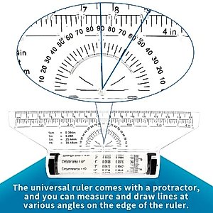 2 Pcs Plastic Measuring Rolling Ruler, 6 Inch Drawing Roller Ruler Parallel Glider Rolling Ruler Drawing Design Ruler for Measuring, Drafting