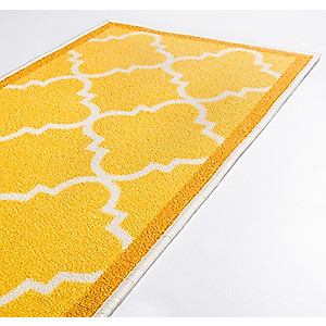 Well Woven Kings Court Brooklyn Trellis Modern Gold Geometric Lattice 3'3" x 4'7" Indoor/Outdoor Area Rug