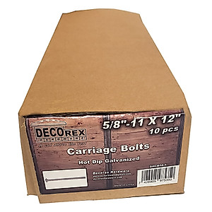 5/8" - 11 x 12 Carriage Bolt | Round Head | Hot Dip Galvanized | 10pcs Box