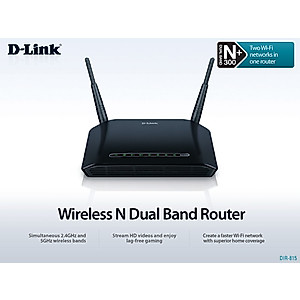 D-Link Systems, Inc. Refurbished Wireless N 300 DualBand Router (DIR-815/RE)