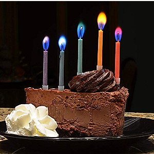 Amazing Colorflame Multicolor Happy Birthday Candles And Holders (12 Count)