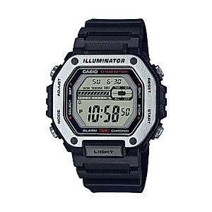 Casio LED Illuminator Dual-Time 1/100-Second Stopwatch w/ 5 Multi-Function Alarms MWD-110H-1AV