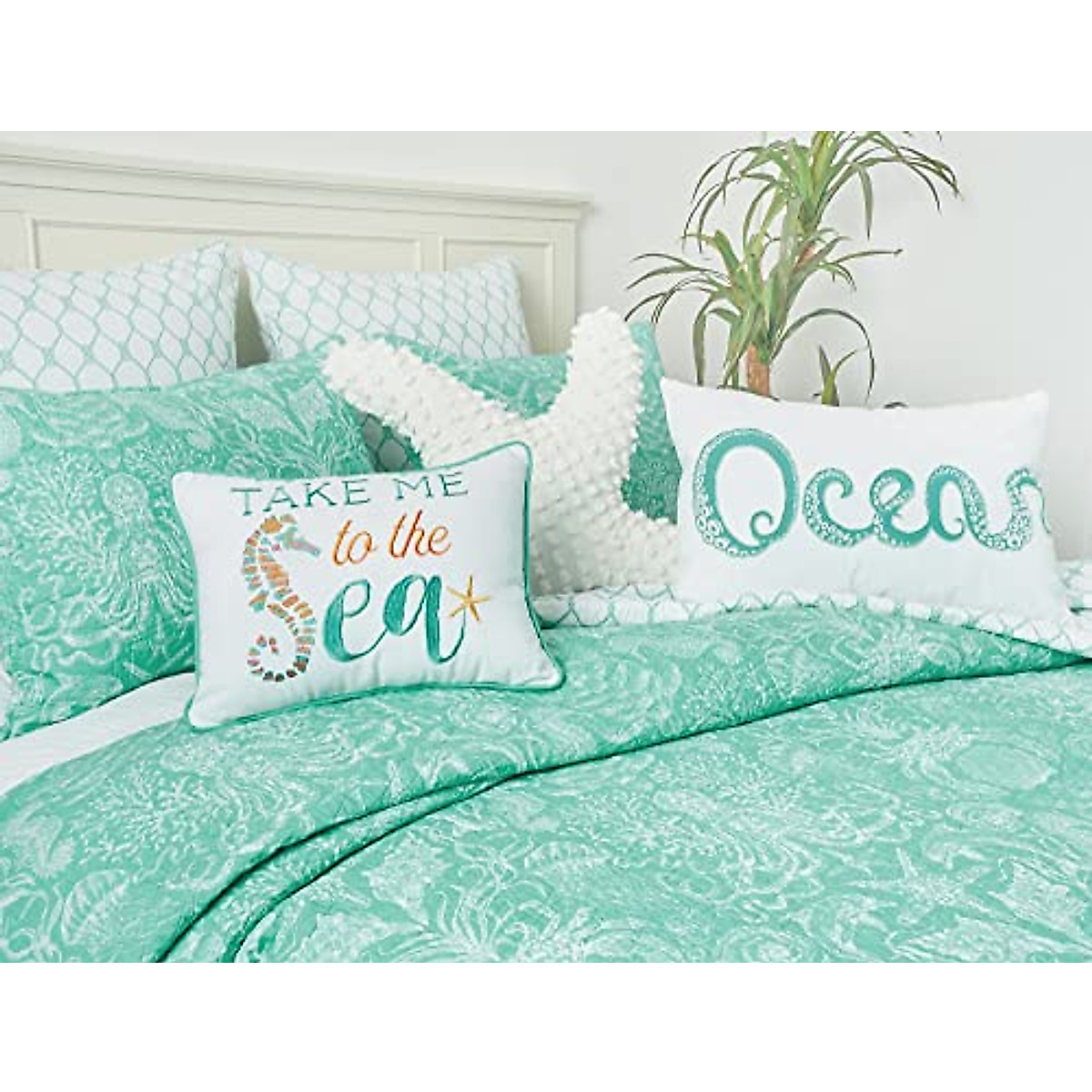 C&F Home Take Me to The Sea Embroidered Throw Pillow 12 x 16 Blue