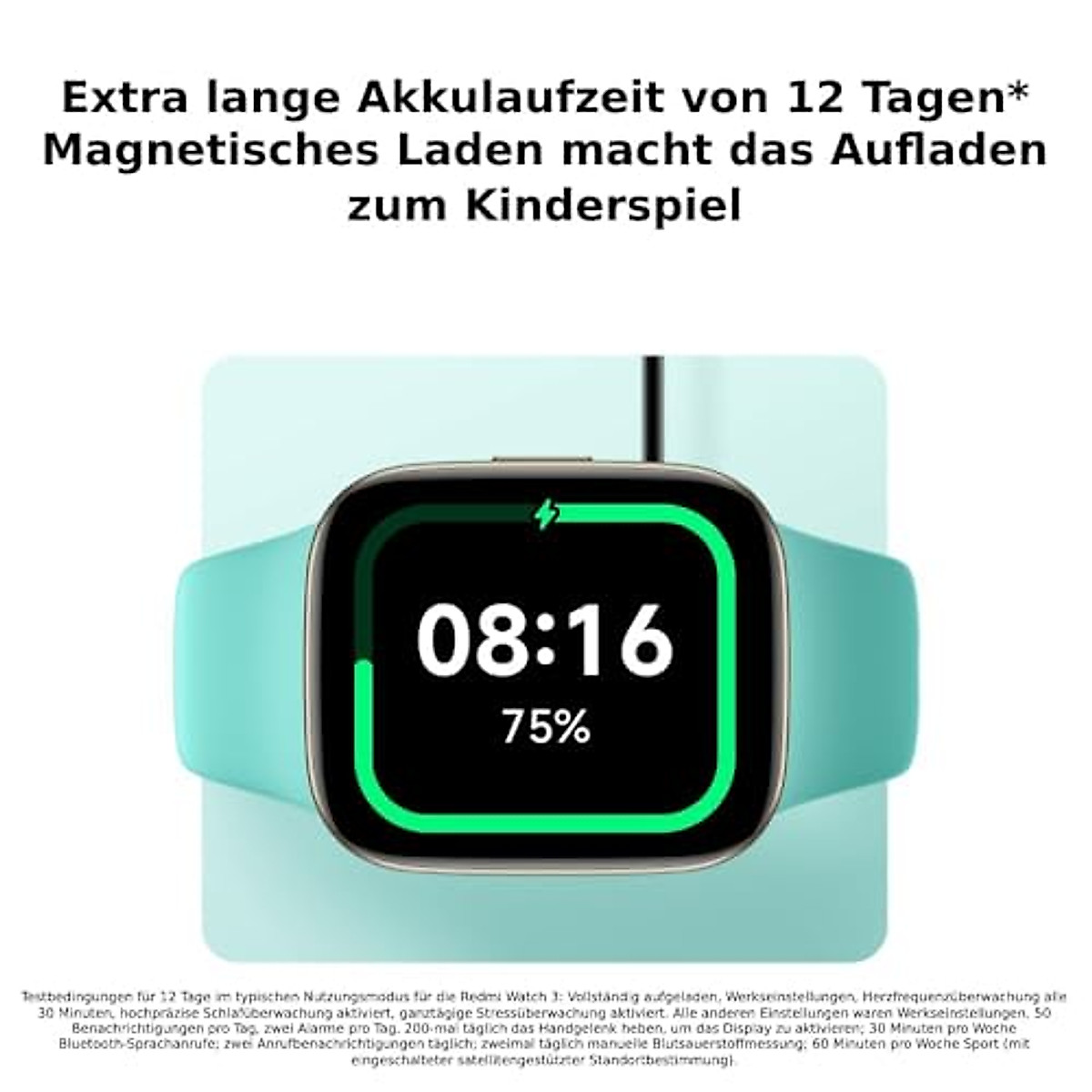 Xiaomi Redmi Smart Watch 3, 1.75 Inch AMOLED Touch Display, 5ATM Water Resistant, 12 Days Battery Life, GPS, 120 Workout Mode, Heart Rate Monitor, Calori Consumption, Fitness Activity Tracker, Black