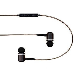 Symphonized MTRX 2.0 Premium Wired Earbuds - Wood In-Ear Headphones with Microphone & Volume Control, Noise Isolation - Corded Ear Buds for Android - Earphones for Computer & Laptop (GunMetal)