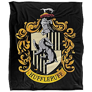 Harry Potter Hufflepuff Crest Officially Licensed Silky Touch Super Soft Throw Blanket 50" x 60"