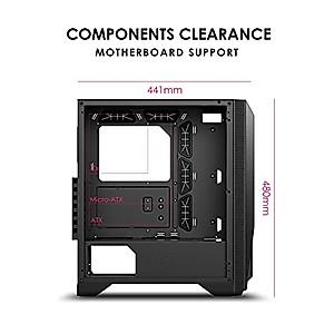 MSI MPG GUNGNIR 120R - Premium Mid-Tower Gaming PC Case - Tempered Glass Side Panel - ARGB 120mm Fans - Liquid Cooling Support up to 360mm Radiator - Vented Front Panel