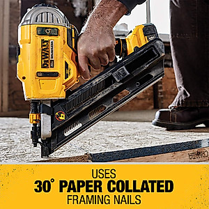 DEWALT 20V MAX* Framing Nailer Kit, 30-Degree, Paper Collated (DCN692M1)
