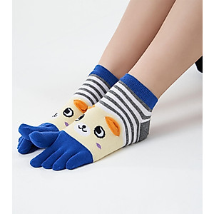 HONOW Women's Low Cut Toe Socks Ankle Cotton Running Socks(Pack of 5/6)