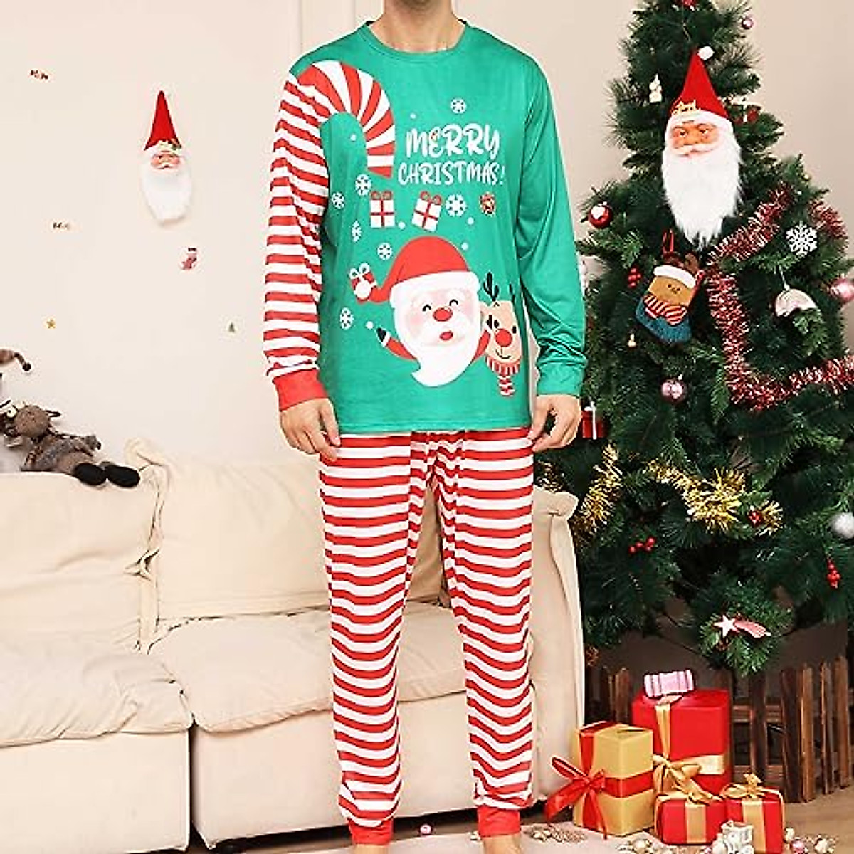 2023 Fashion Matching Family Pajamas Sets Christmas PJs for Family Matching Holiday Xmas Home Pajamas Sleepwear Sets