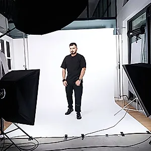 Phsureo Seamless Photo Photography Backdrop Paper, Photo Background Paper Roll (Jet Black, 81'' x 32')