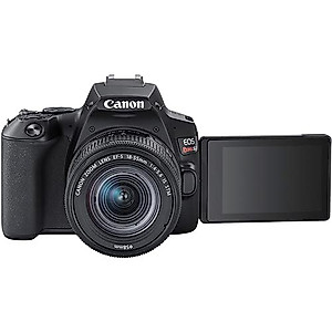 Canon EOS Rebel SL3 DSLR Camera with 18-55mm Lens (Black) + EOS Bag + Sandisk Ultra 64GB Card + Cleaning Set and More (Renewed)