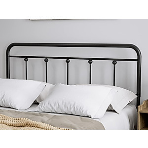 IKIFLY Metal Queen Size Headboard, Adjustable Height, Farmhouse Victorian Style, Easy Assembly, Steel Headboard Only for Bedroom, Black