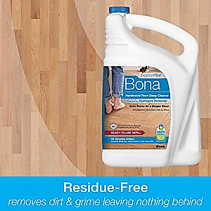 Bona PowerPlus Hardwood Floor Deep Cleaner Refill, Oxygenated Formula, 128 Fl Oz