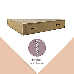 Home Basics Small Corner Floating Shelf (Single Pack), Washed Oak MDF Wall Mount Floating Shelf | Contemporary Shelf for Décor and Essentials | Holds 7lbs.