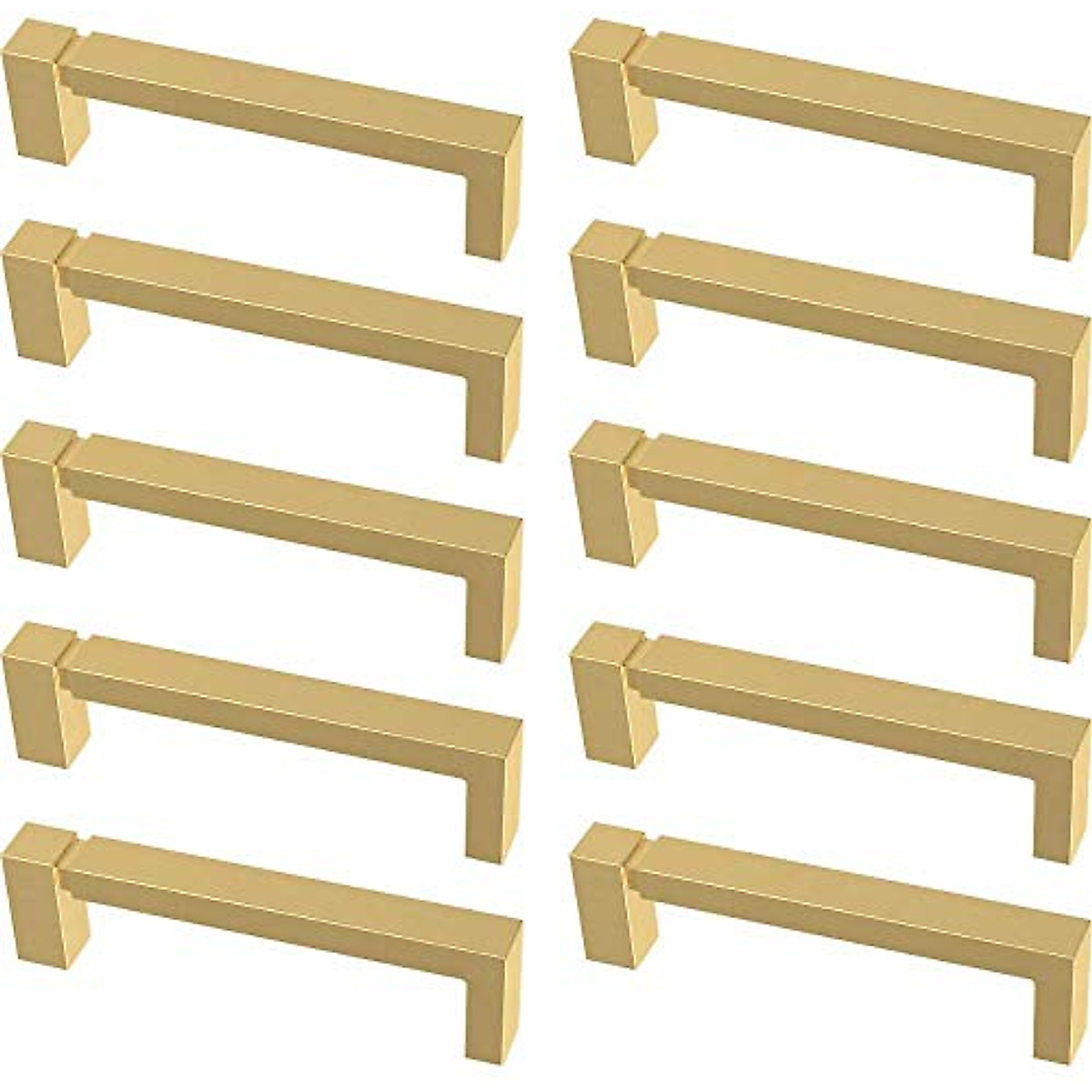 Franklin Brass Asymmetric Notched Cabinet Pull, Brass, 3-3/4 in (96 mm) Drawer Handle, 10 Pack, P40823K-117-C