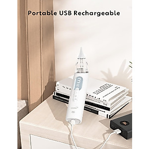 GROWNSY Upgrade Nasal Aspirator for Baby, Rechargeable Baby Nose Sucker, Electric Nose Suction for Baby with Advanced Soothing Music and Light Design, Food-Grade Silicone Tips, 3 Suction Modes