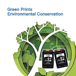 LxTek Remanufactured Ink Cartridge Replacement for HP 61XL 61 XL to Compatible with Envy 4500 5530 5535 5534, DeskJet 2540 1010 1000, OfficeJet 4630 2620 4635 Printer (High Yield, 2 Black)