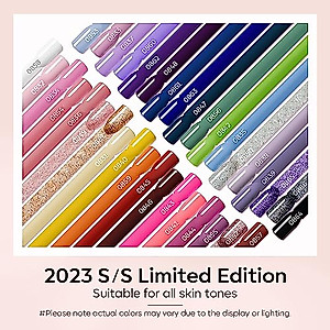 Modelones Gel Nail Polish Set, 36 Colors Gel Polish 7ml All Seasons Collection Nude Pink Red Blue Glitter Soak off Nail Lamp Nail Art Manicure Set DIY Salon Home Halloween Xmas Gift for Women Girls