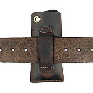 VIPERAED PJ11 Leather EDC Pocket Slip for Folding Knife, Mini Knife/Flashlight/Multitool and Other EDC Gear Leather Holster, Small Leather Utility Knife Sheath for Belt(Brown)